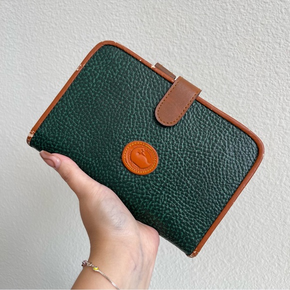 Dooney & Bourke | Bags | Dooney Bourke Vintage 9s Green Brown Pebbled ...